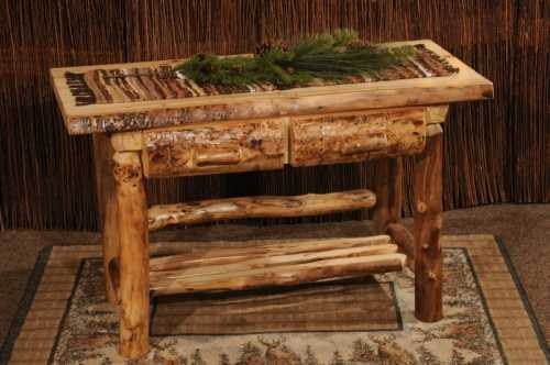 Aspen Extreme Sofa Table with Drawers - Papa Bear's Northwoods